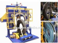 China Vertical PLC Control Truck Tyre Wrapping Machine 380V 3.0kW Car Tyre Packing Machinery GS300 for sale
