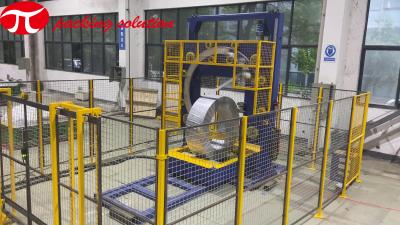 China Jumbo Aluminium Coil Automatic Stretch Wrapping Machine PLC Control 700-2000mm Width 380V for sale