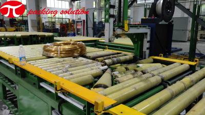 China Copper Coil Packing Machine with Welding Stacking and Circumferential Labeling OD 600-1200mm for sale