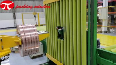 China Horizontal Automatic Copper Coil Wrapping Packing Machine GW300 PLC Control 300mm Width for sale