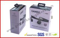 China Hard cover printing plastic earphone hook gift boxes , Customized electronic product gift box for sale