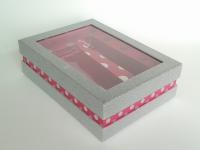 China Fashion Glitter Rigid Gift Boxes With Plastic Tray, Customized Coated Paper Cosmetic Packaging Box for sale