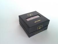 China Luxury Black Rigid Gift Packaging Boxes, Foil Stamping Paper Packaging Boxes For Promotion for sale