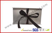China Simple White And Black Apparel Gift Boxes With Ribbon / Duplex Board Gift Box for sale