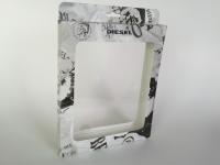 China Rectangle Fashion Coated Paper Packaging Box with Hanger, Spot UV Foldable Card Board Packaging for sale