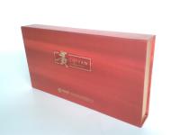 China Handmade cigar gift packing boxes , Hi quality gradient red silver paper printing color magnet boxes manufacturer for sale