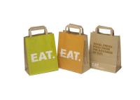 China Glossy Lamination Paper Packaging Food Bags, Card Paper Shopping Bag With Custom Logo for sale