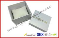 China Pearl white top and base box golden logo , smart watch box with PU pillow for sale