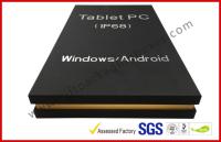 China Matt Black special paper gift box for tablet with silver hot stamp logo EVA tray for sale