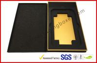 China Matt Black special paper gift box for tablet with silver hot stamp logo EVA tray for sale