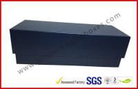 China HI Glossy Leather paper lid and base box with black / grey FOAM inner for sale