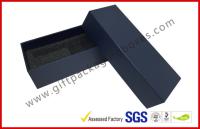 China HI Glossy Leather paper lid and base box with black / grey FOAM inner for sale