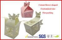 China 250G Coated Paper Gift Packaging Boxes , Fashion Pink Paper Rigid Gift Boxes With Ribbon for sale