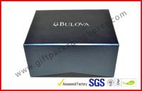 China Cardboard Rigid Gift Boxes, Foil Stamping Black Luxury Gift Packaging Box For Watch for sale