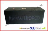 China Foldable 1100G Rigid Board Wine Packaging Boxes , Rubber Finished Luxury Gift Boxes With Spot UV Logo for sale