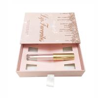 China Paperboard Pink Gift Cosmetic Packaging Boxes Lipstick With Drawer for sale