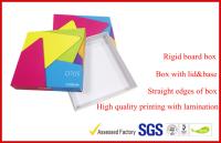 China Square Grey Board Rigid Gift Boxes , OEM Offset Printed Gift Packaging Boxes with Lid and Base for sale