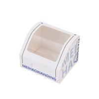 China custom white logo mini small folding Paper cake box packaging for cookie and cake gift box cardboard cake box with PVC w for sale