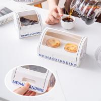 China custom white logo mini small folding Paper cake box packaging for cookie and cake gift box cardboard cake box with PVC w for sale