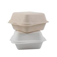 China custom biodegradable sugar cane bagasse donut pastry cake packaging food container eco friendly sugarcane burger box for sale