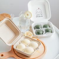 China custom biodegradable sugar cane bagasse donut pastry cake packaging food container eco friendly sugarcane burger box for sale