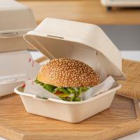 China custom biodegradable sugar cane bagasse donut pastry cake packaging food container eco friendly sugarcane burger box for sale