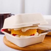 China custom biodegradable sugar cane bagasse donut pastry cake packaging food container eco friendly sugarcane burger box for sale