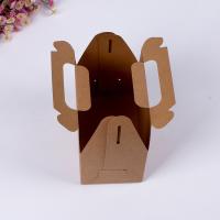 China wholesale cup cake recycled brown kraft paper food boxes with handle top quality bakery packaging box customize cake box for sale