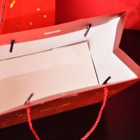 China Offset Printing Custom Paper Gift Bags Gift Shopping Bag With Handle And Ribbon for sale