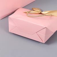 China Small Shopping Custom Paper Gift Bags CMYK 4C Offset Printing With Ribbon Handles for sale