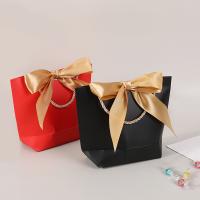 China Small Shopping Custom Paper Gift Bags CMYK 4C Offset Printing With Ribbon Handles for sale