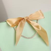 China Small Shopping Custom Paper Gift Bags CMYK 4C Offset Printing With Ribbon Handles for sale