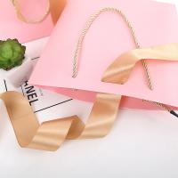 China Small Shopping Custom Paper Gift Bags CMYK 4C Offset Printing With Ribbon Handles for sale