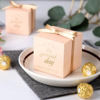 China Slotted Custom Cardboard Boxes Wedding / Party Chocolate Packaging Boxes With Ribbon for sale