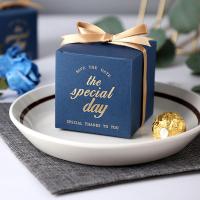 China Slotted Custom Cardboard Boxes Wedding / Party Chocolate Packaging Boxes With Ribbon for sale