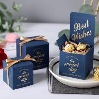 China Slotted Custom Cardboard Boxes Wedding / Party Chocolate Packaging Boxes With Ribbon for sale