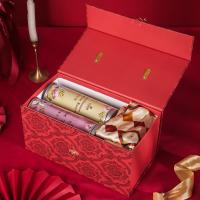 China Magnet Closure Gift Packaging Boxes Rigid Cardboard Cloth Cover Travel Jewelry Box for sale
