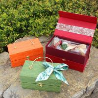 China Magnet Closure Gift Packaging Boxes Rigid Cardboard Cloth Cover Travel Jewelry Box for sale