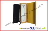 China ROSH Empty Jewelry Gift Boxes Golden Color With Velvet Bag , Hot Stamp Finishing for sale