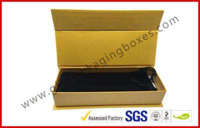 China ROSH Empty Jewelry Gift Boxes Golden Color With Velvet Bag , Hot Stamp Finishing for sale