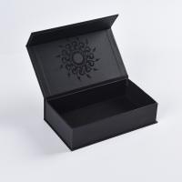 China Black Magnetic Suction Packaging Gift Box For Cosmetics Necklace Jewelry Packaging for sale