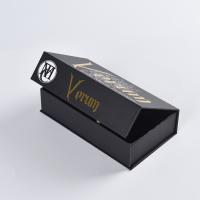 China Black Magnetic Suction Packaging Gift Box For Cosmetics Necklace Jewelry Packaging for sale