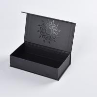 China Black Magnetic Suction Packaging Gift Box For Cosmetics Necklace Jewelry Packaging for sale