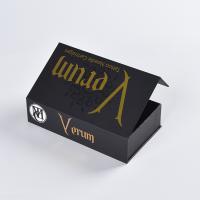 China Black Magnetic Suction Packaging Gift Box For Cosmetics Necklace Jewelry Packaging for sale