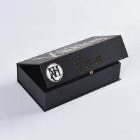 China Black Magnetic Suction Packaging Gift Box For Cosmetics Necklace Jewelry Packaging for sale
