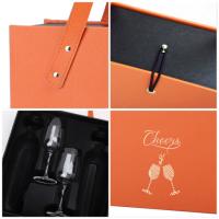 China Custom High End Wine Gift Box Empty Double Wine Packaging Boxes Leather Box for sale