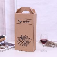 China Kraft Paper Double Wine Bottle Gift Boxes Portable CMYK 4 Color Offset Printing for sale