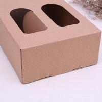 China Kraft Paper Double Wine Bottle Gift Boxes Portable CMYK 4 Color Offset Printing for sale