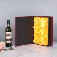 China Custom Flip Cover Wine Packaging Boxes Single Red Wine Box Gold Stamping for sale