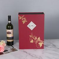 China Custom Flip Cover Wine Packaging Boxes Single Red Wine Box Gold Stamping for sale